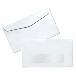 #8 5/8 24lb White Wove Check Window 1x4 Envelope | Envelope Cafe